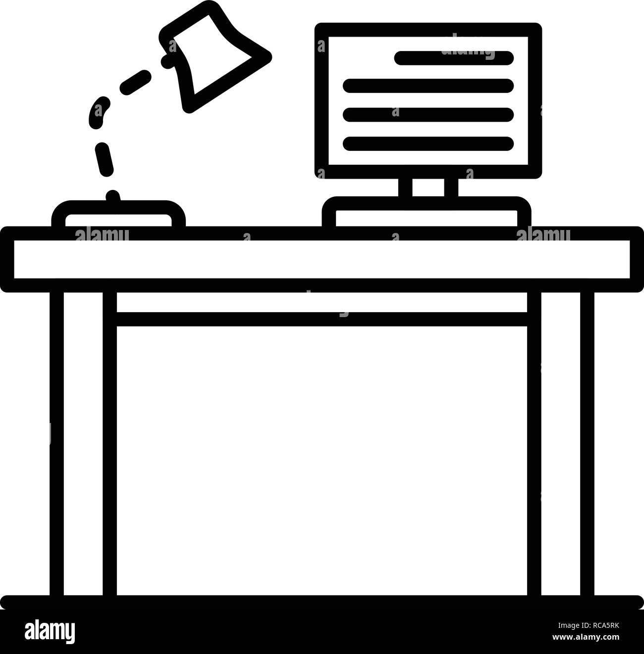 Pc homework table icon, outline style Stock Vector Image & Art - Alamy