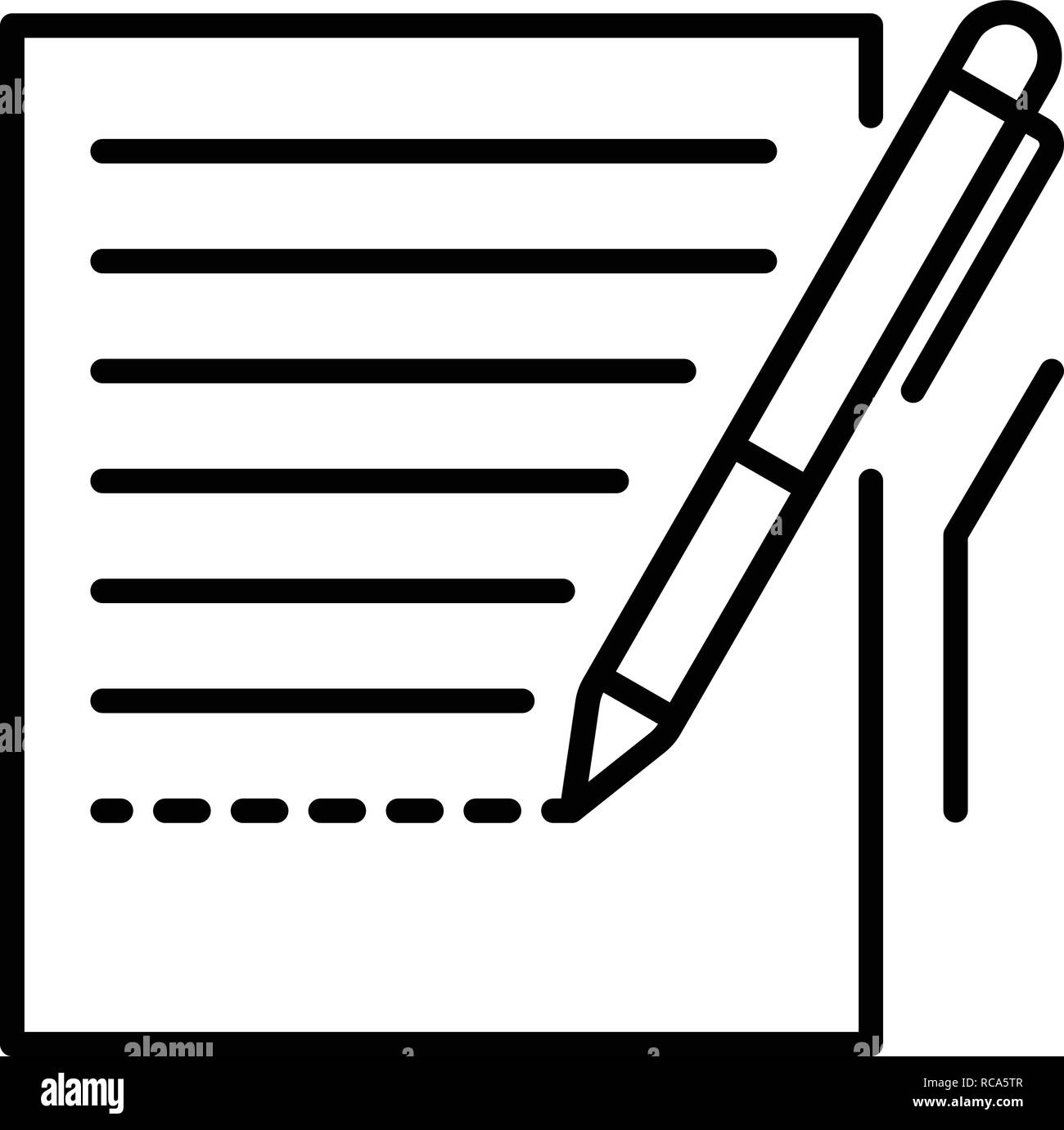 Pen homework paper icon, outline style Stock Vector Image & Art - Alamy