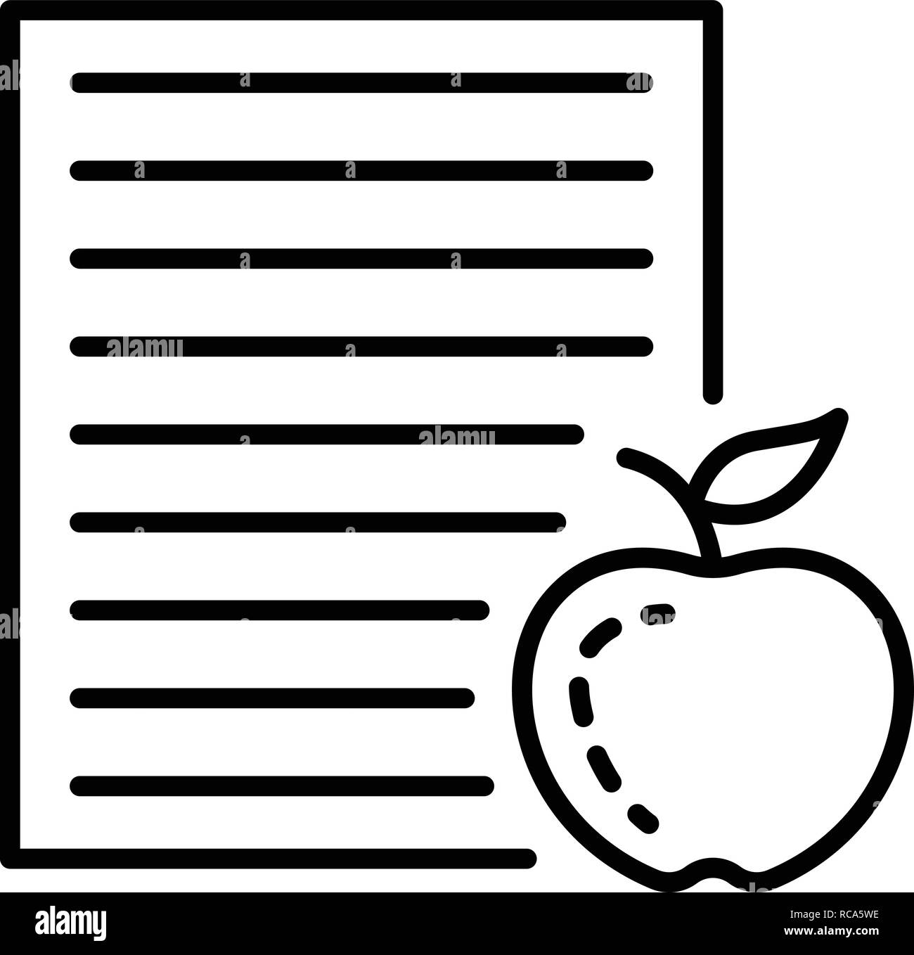 Homework paper apple icon, outline style Stock Vector Image & Art - Alamy