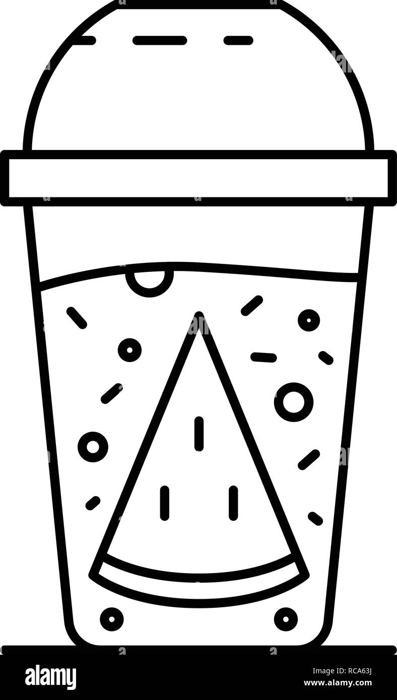 Strawberry detox icon smoothie juice Black and White Stock Photos ...