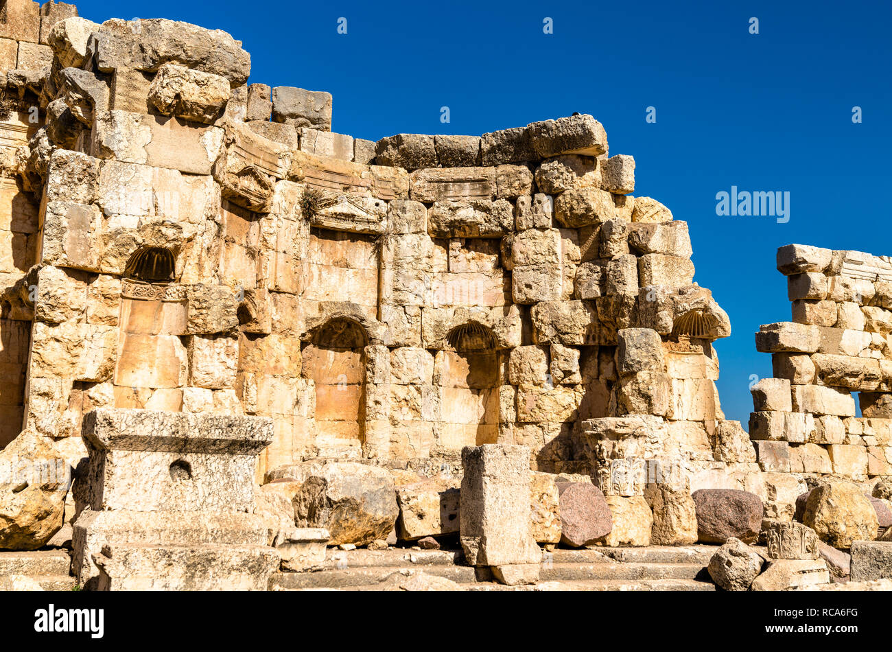 Ruined walls of Heliopolis at Baalbek, Lebanon Stock Photo - Alamy