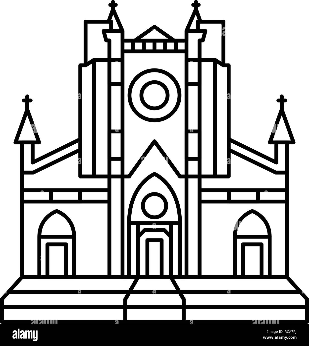 Catholic temple icon, outline style Stock Vector Image & Art - Alamy