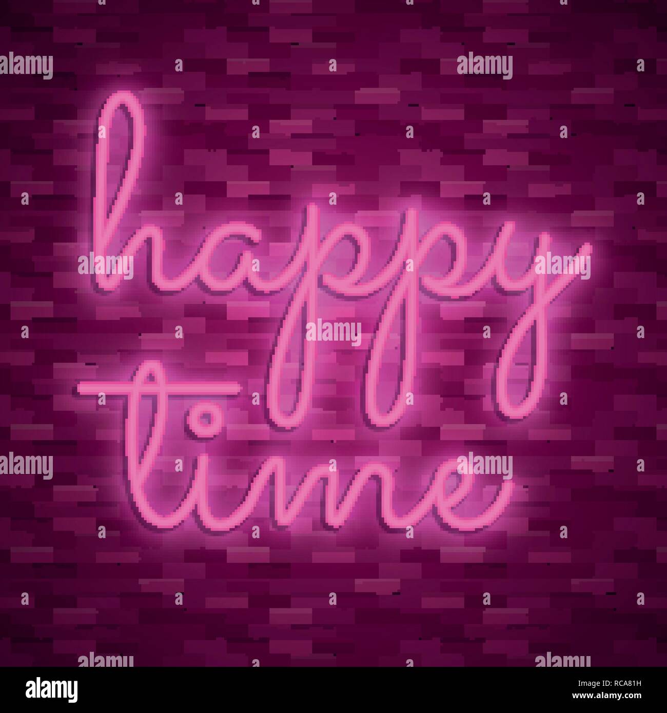 Neon light lettering, Stock vector. Color design Stock Vector Image ...