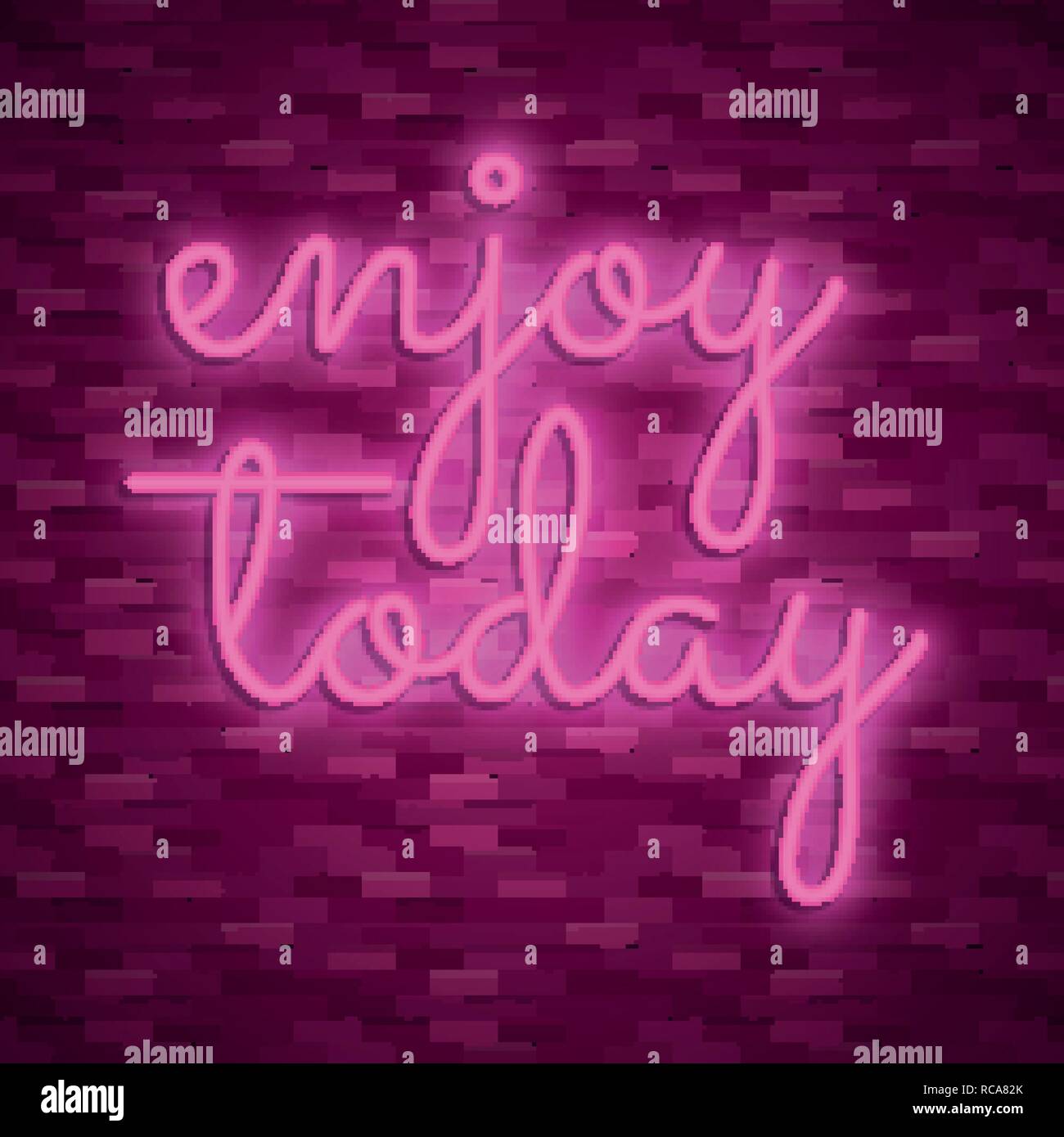 Neon light lettering, Stock vector. Color design Stock Vector Image ...