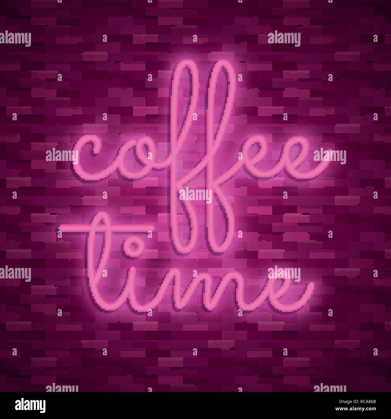 Neon light lettering, Stock vector. Color design Stock Vector Image ...