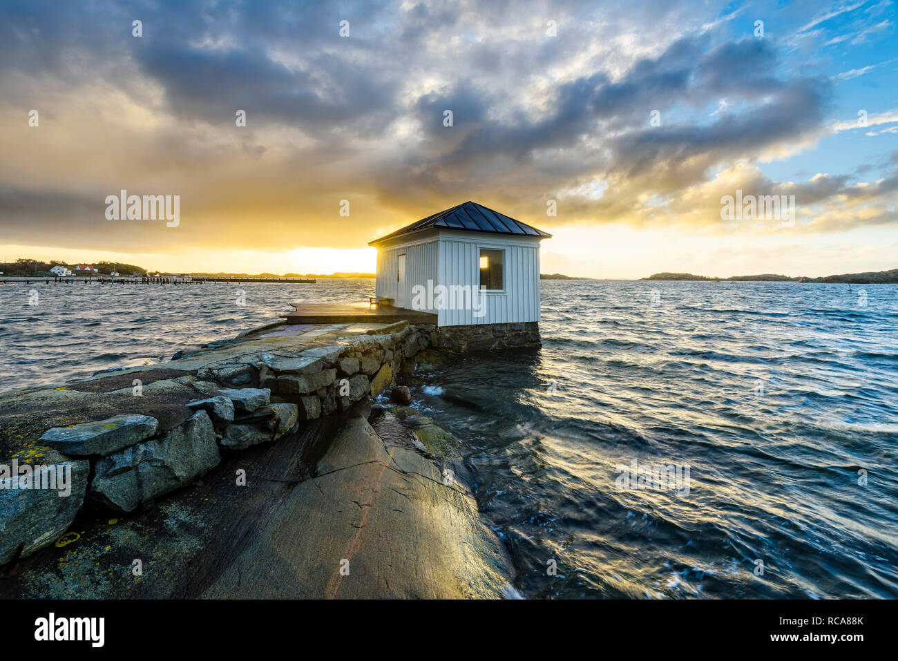 Stone jetty on coast hi-res stock photography and images - Alamy