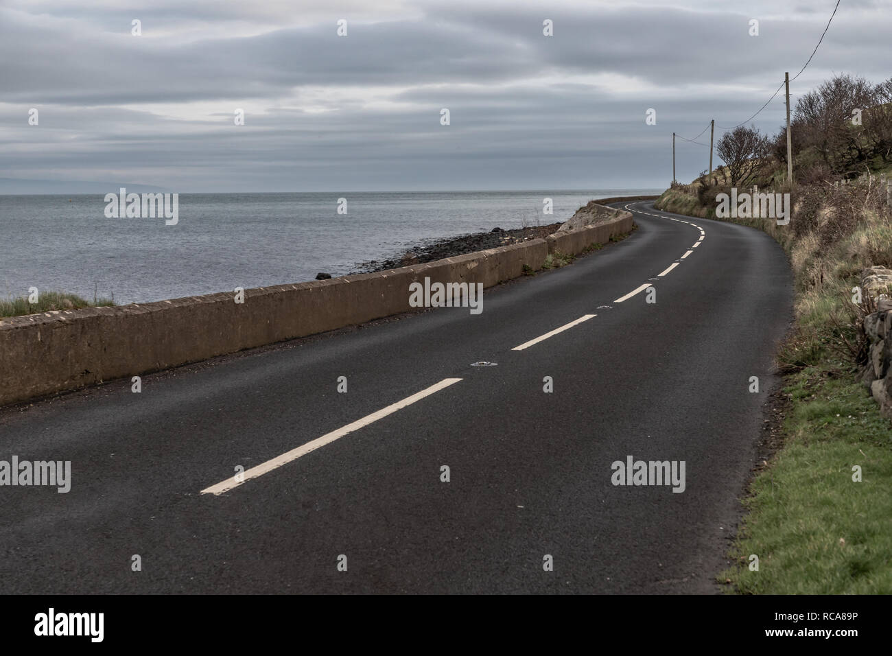 Road and bay, Moyle, Northern Ireland, UK Stock Photo - Alamy