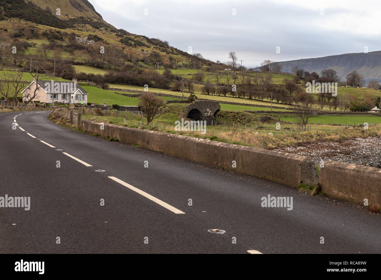 Road and small farm house, Moyle, Northern Ireland, UK Stock Photo - Alamy