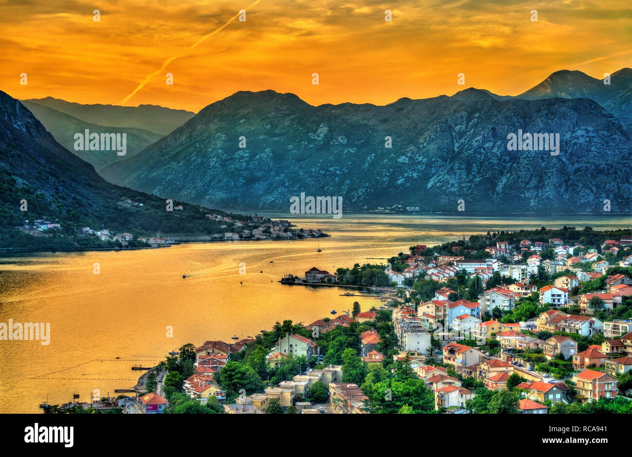 Kotor montenegro bay sunset hi-res stock photography and images - Alamy