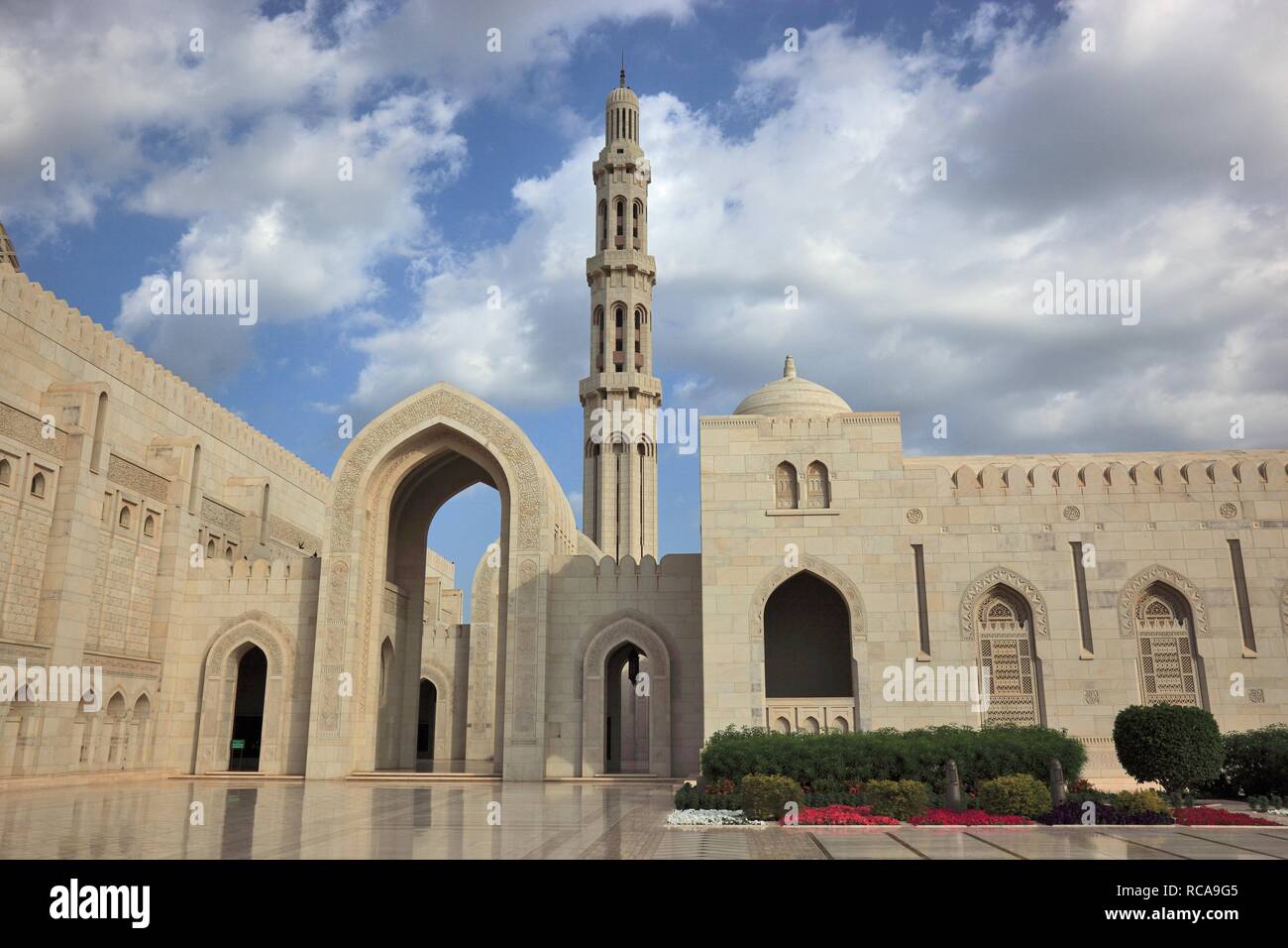 Sultan Qaboos Grand Mosque, the main mosque in Oman, one of the most ...