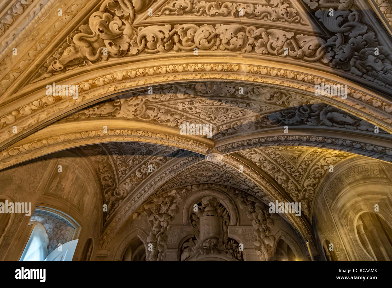 Ceiling of the Pena palace, Sintra, Portugal Stock Photo - Alamy