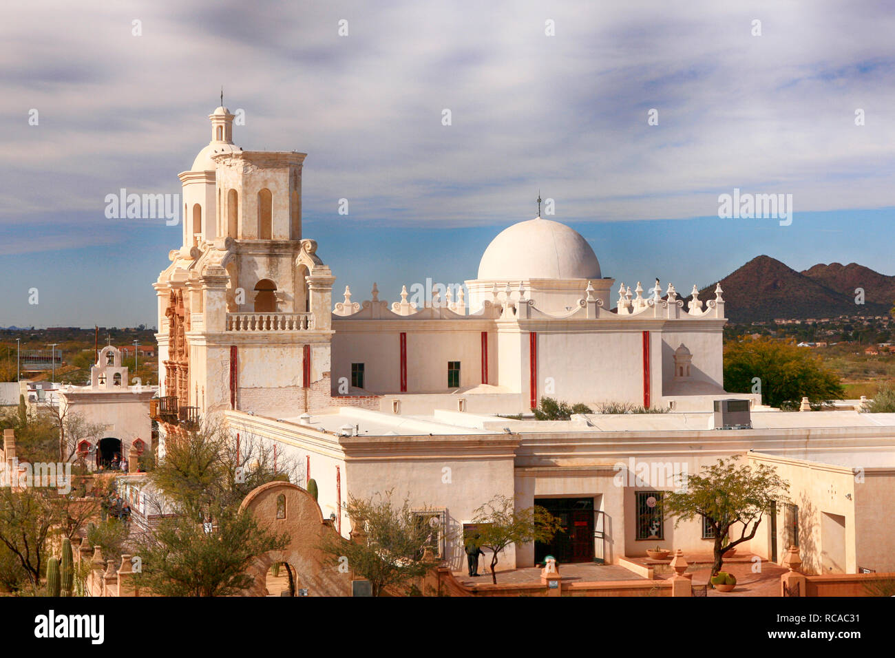 The Mission Church of San Xavier del bac in Tucson, Arizona, USA Stock ...
