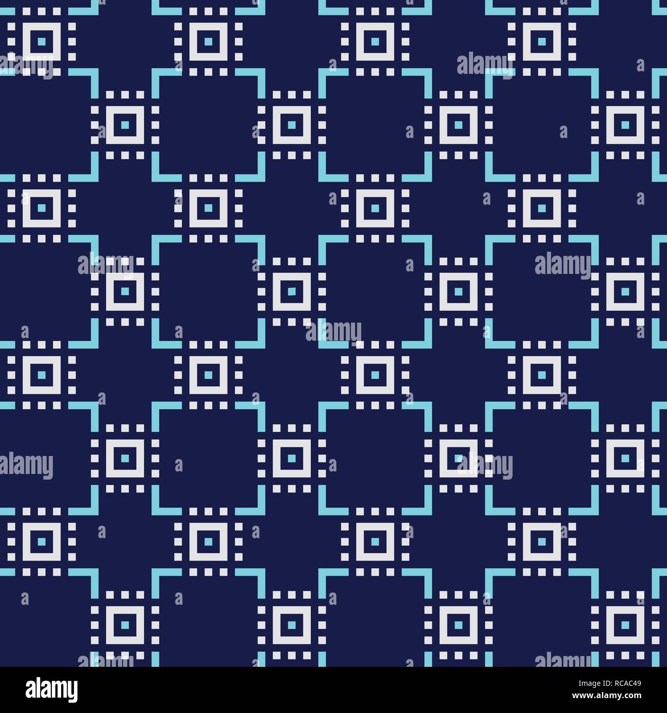 Abstract seamless pattern. Regularly repeating geometric ornament of squares and rectangular ...