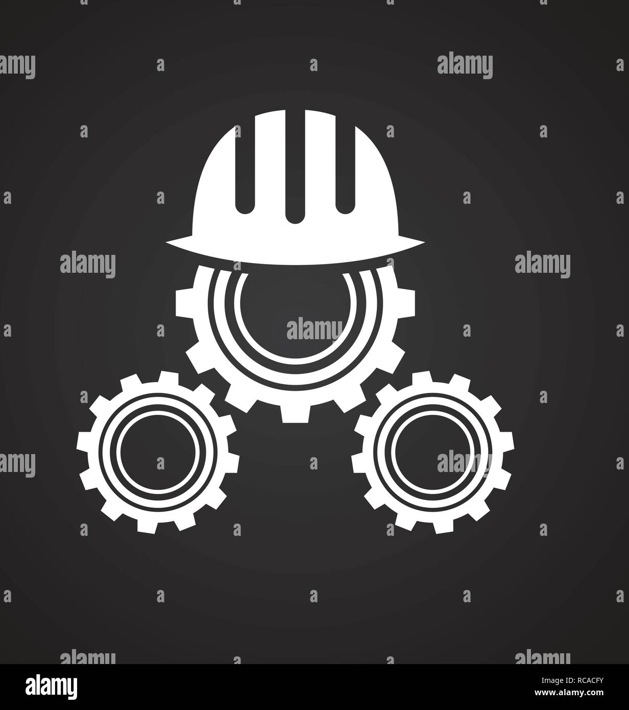 Engineering icon on black background for graphic and web design, Modern ...