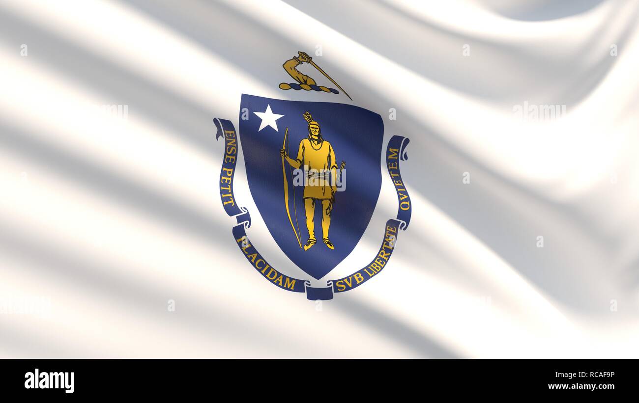 State of Massachusetts flag. Flags of the states of USA Stock Photo - Alamy