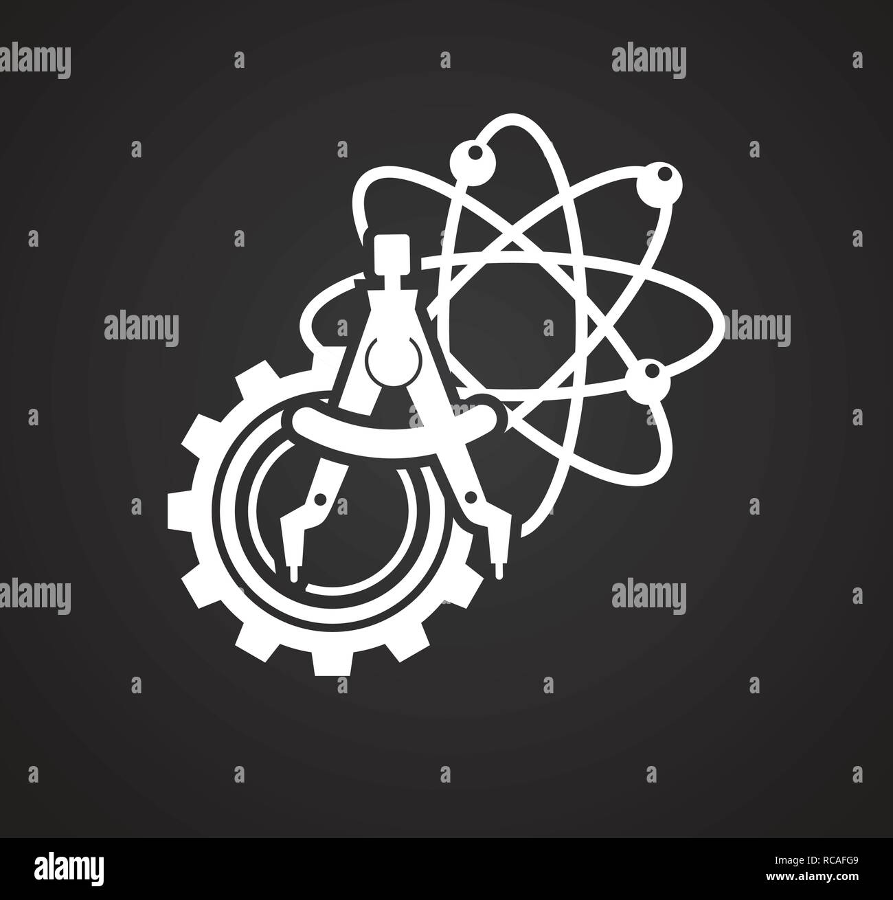 Engineering icon on black background for graphic and web design, Modern ...