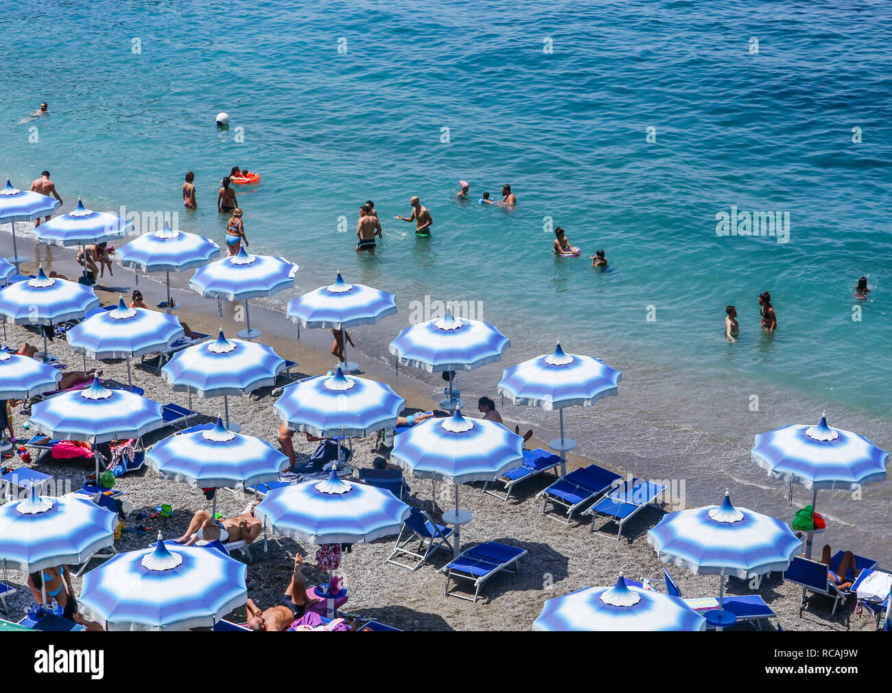 The beach on Amalfi Coast, Vico Equense. Italy Stock Photo - Alamy