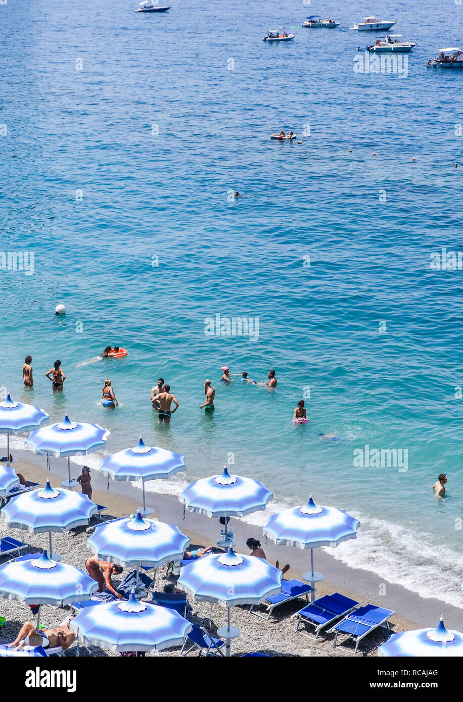 The beach on Amalfi Coast, Vico Equense. Italy Stock Photo - Alamy