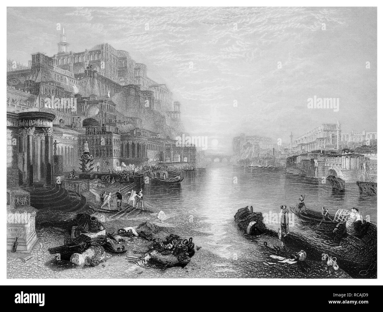 J.M.W Turner Ancient Italy engraved by J. T. Willmore Stock Photo - Alamy