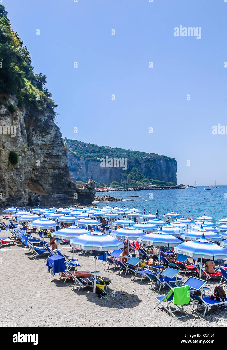 The beach on Amalfi Coast, Vico Equense. Italy Stock Photo - Alamy