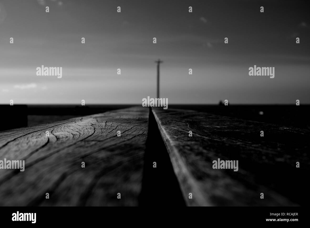 Wooden foot bridge with handrails Stock Photo - Alamy