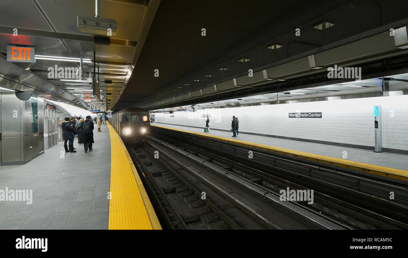 World Trade Center subway platform in New York - NEW YORK / USA ...
