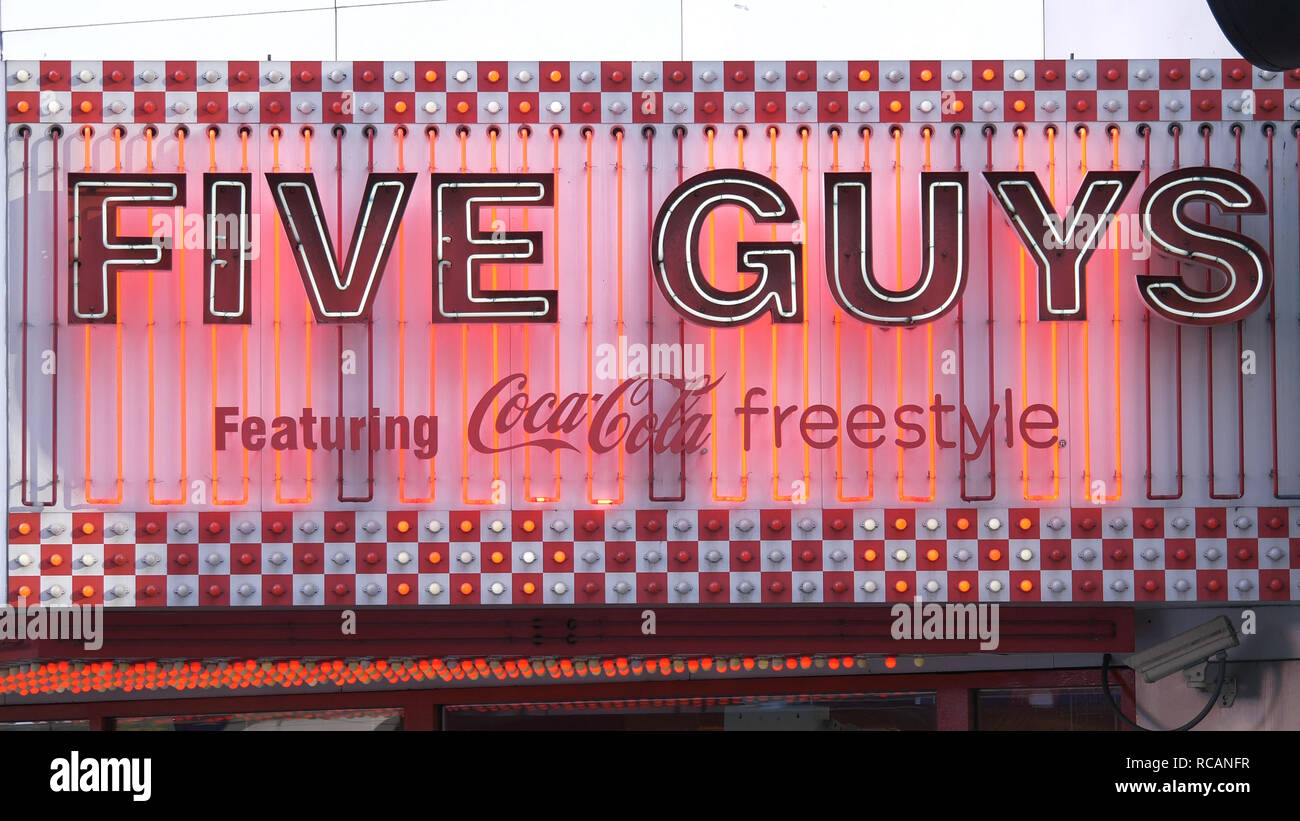 Five guys fast food burger restaurant in New York - NEW YORK / USA ...
