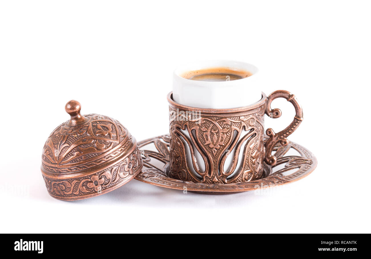 traditional turkey coffe on white background Stock Photo - Alamy