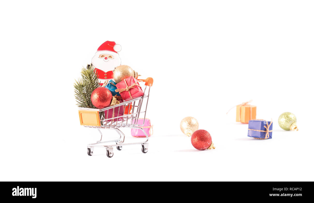 Shopping christmas decorations trolley hi-res stock photography and ...