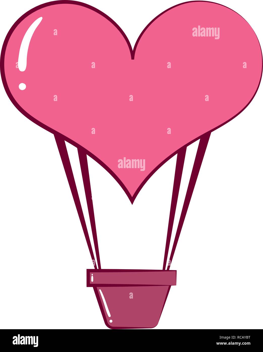 heart shaped air balloon happy valentines day vector illustration Stock ...