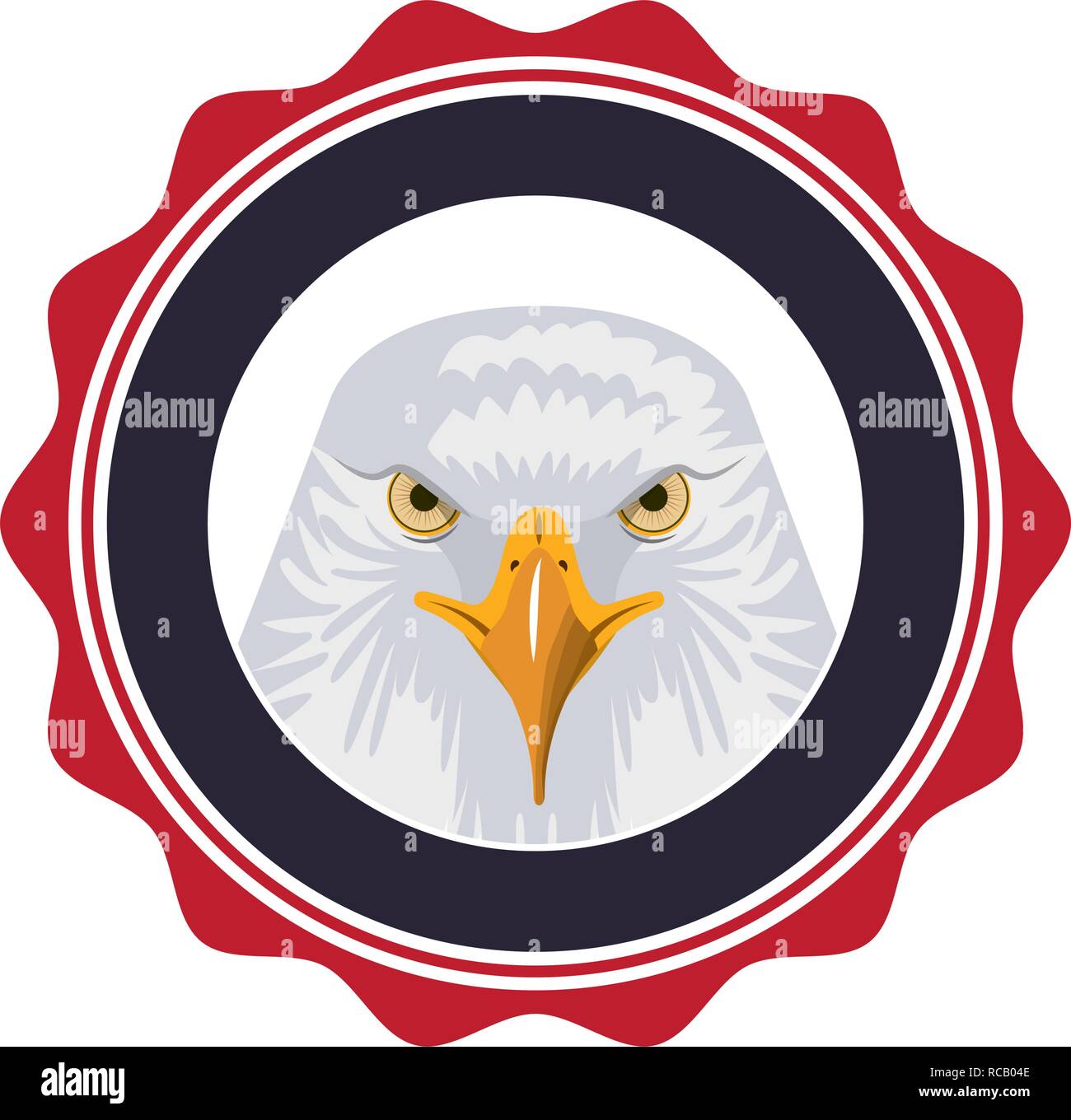 badge american eagle emblem happy presidents day vector illustration ...
