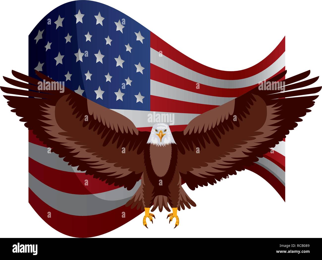 american flag and eagle happy presidents day vector illustration Stock ...