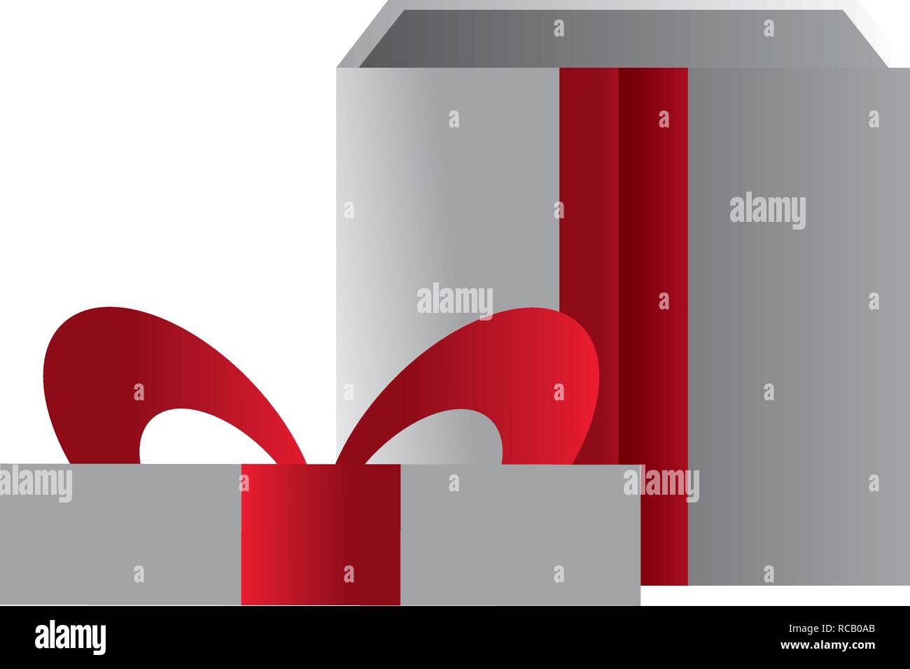 open gift box with red ribbon on white background vector illustration Stock Vector Image & Art ...