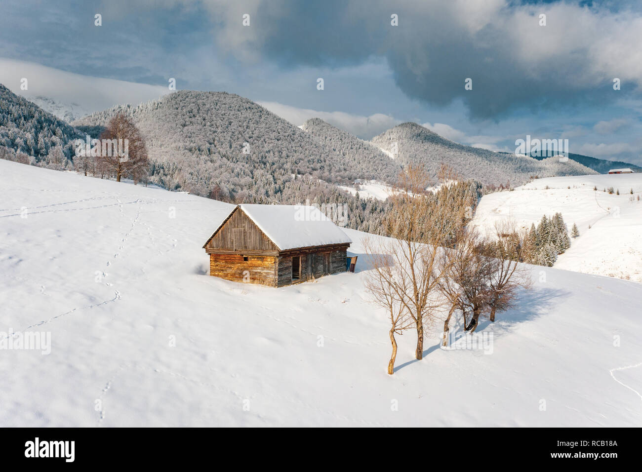Winter in Romania landscape after a heavy snowfall Stock Photo - Alamy