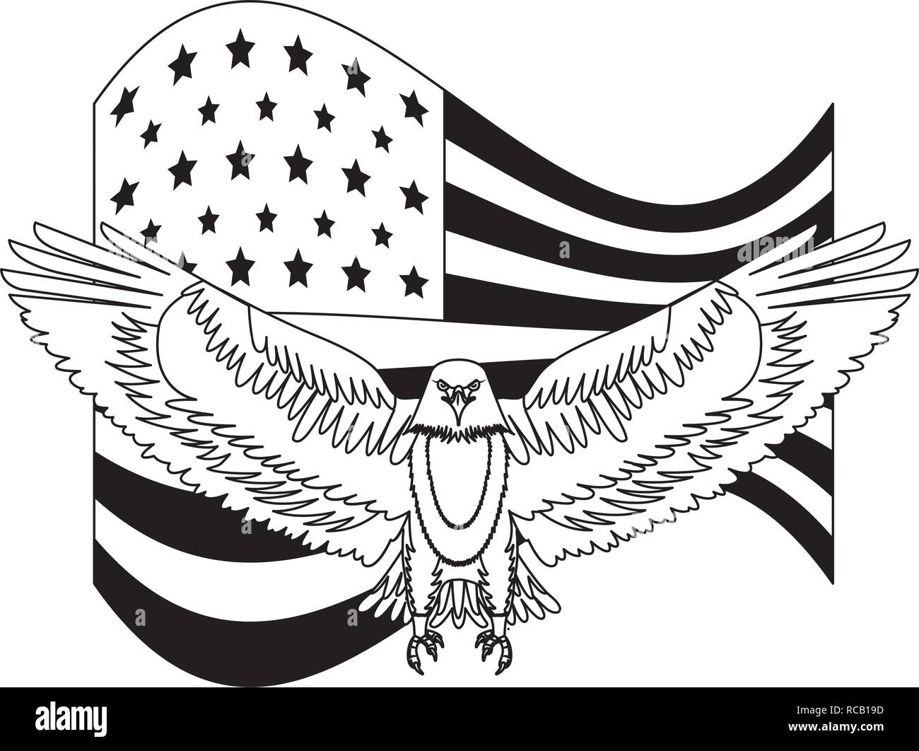 american flag and eagle happy presidents day vector illustration Stock ...