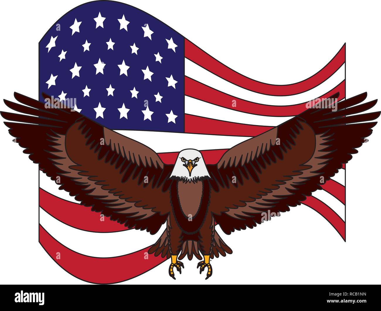 american flag and eagle happy presidents day vector illustration Stock ...