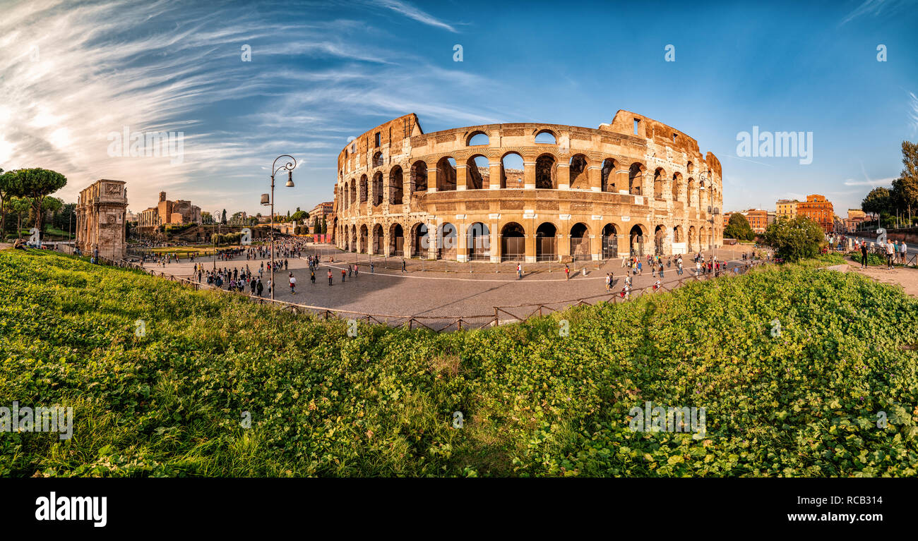 Colosseum Panoramic view, Rome, Italy Stock Photo - Alamy