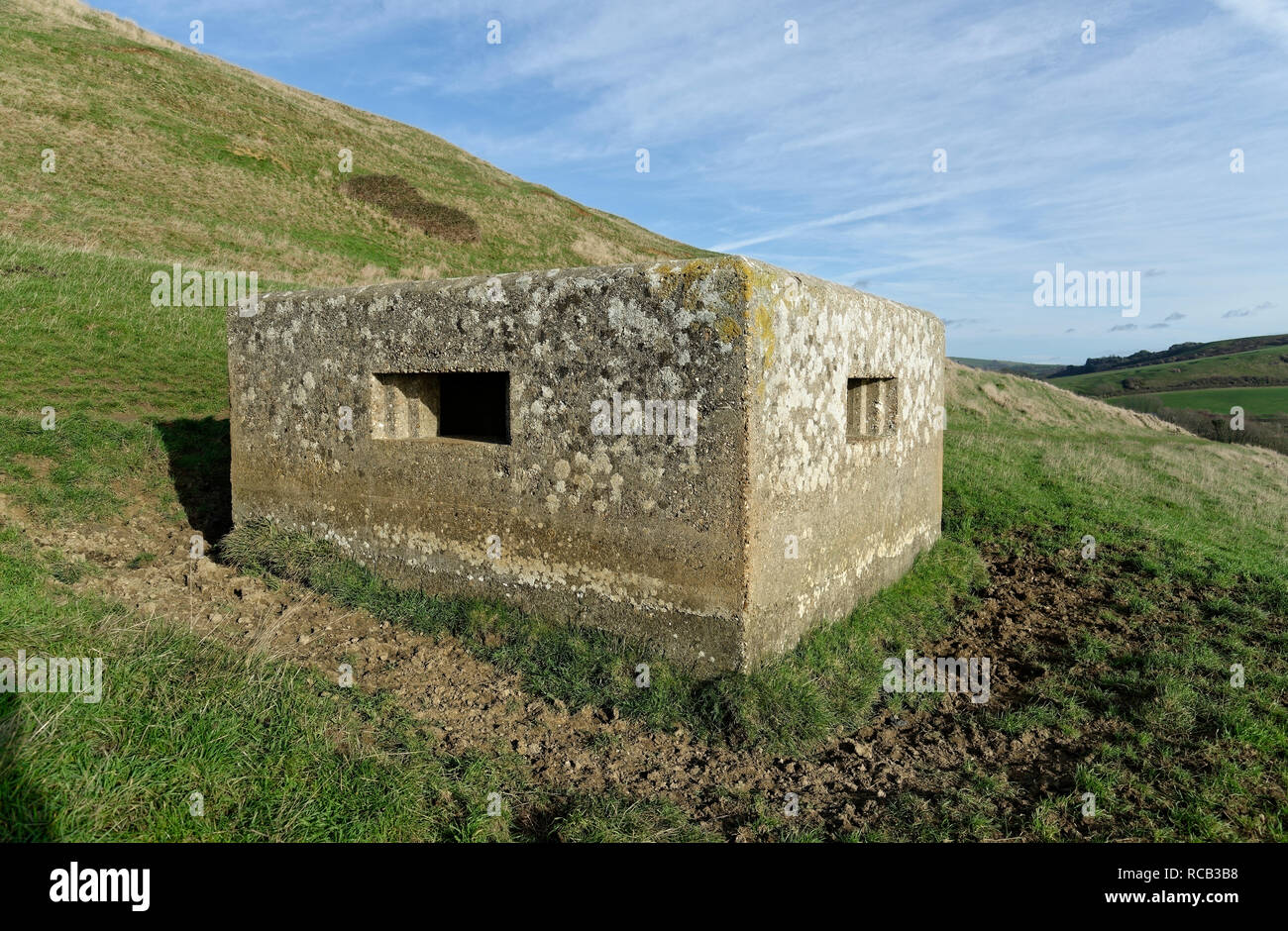 Type 26 square pillbox built in the Second World War as part of the UK ...