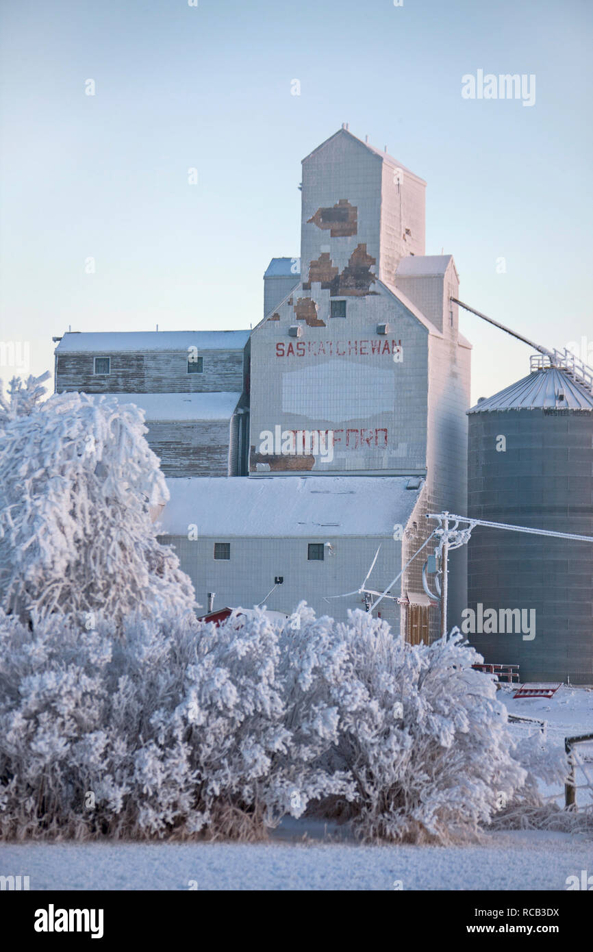 Winter Frost Saskatchewan Canada ice storm Power Lines Stock Photo - Alamy