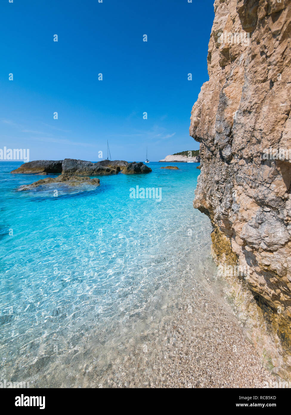 Amazing views of crystal clear milky blue waters of exotic Lefkada ...