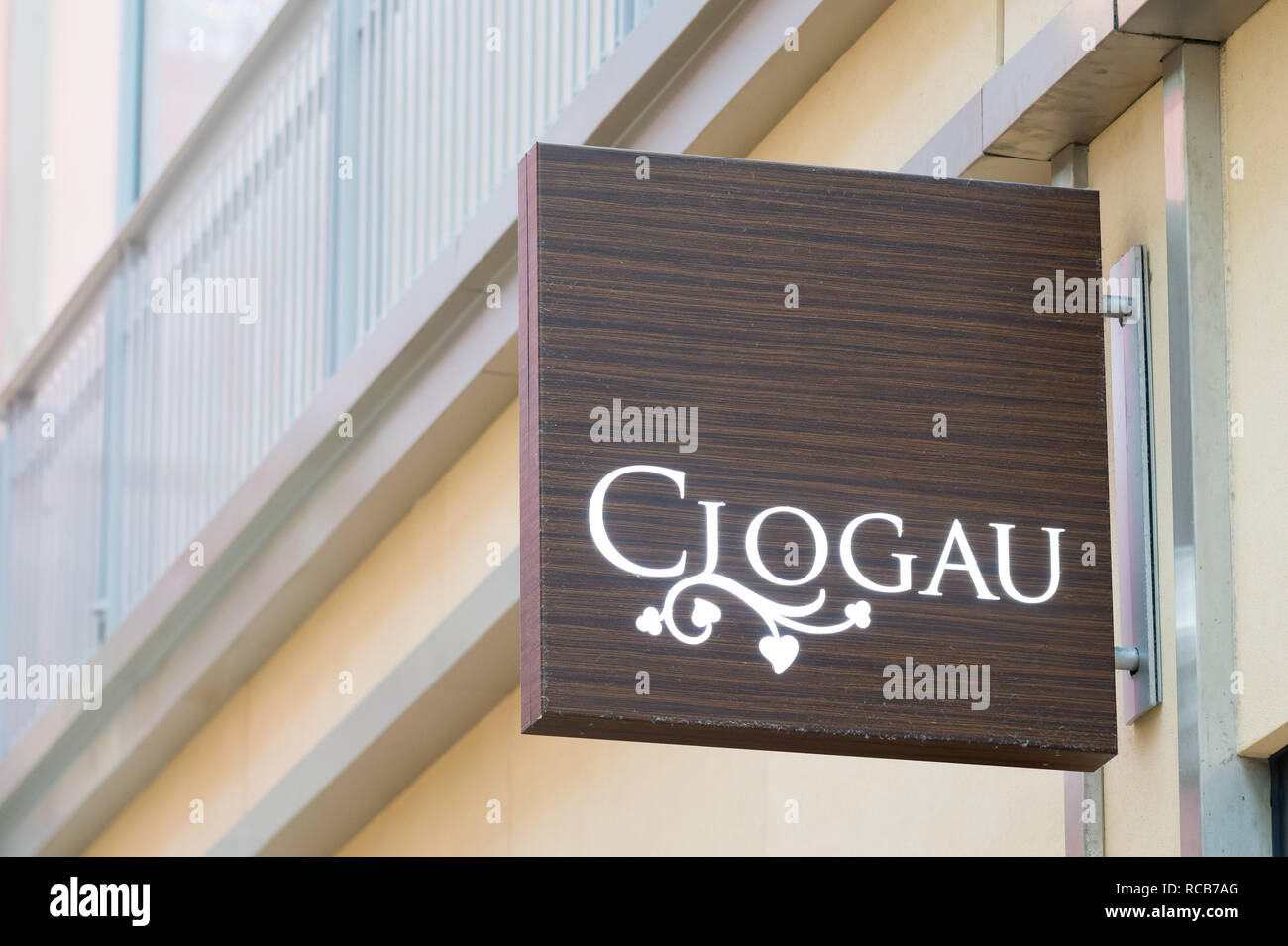 A Clogau shop sign Stock Photo - Alamy
