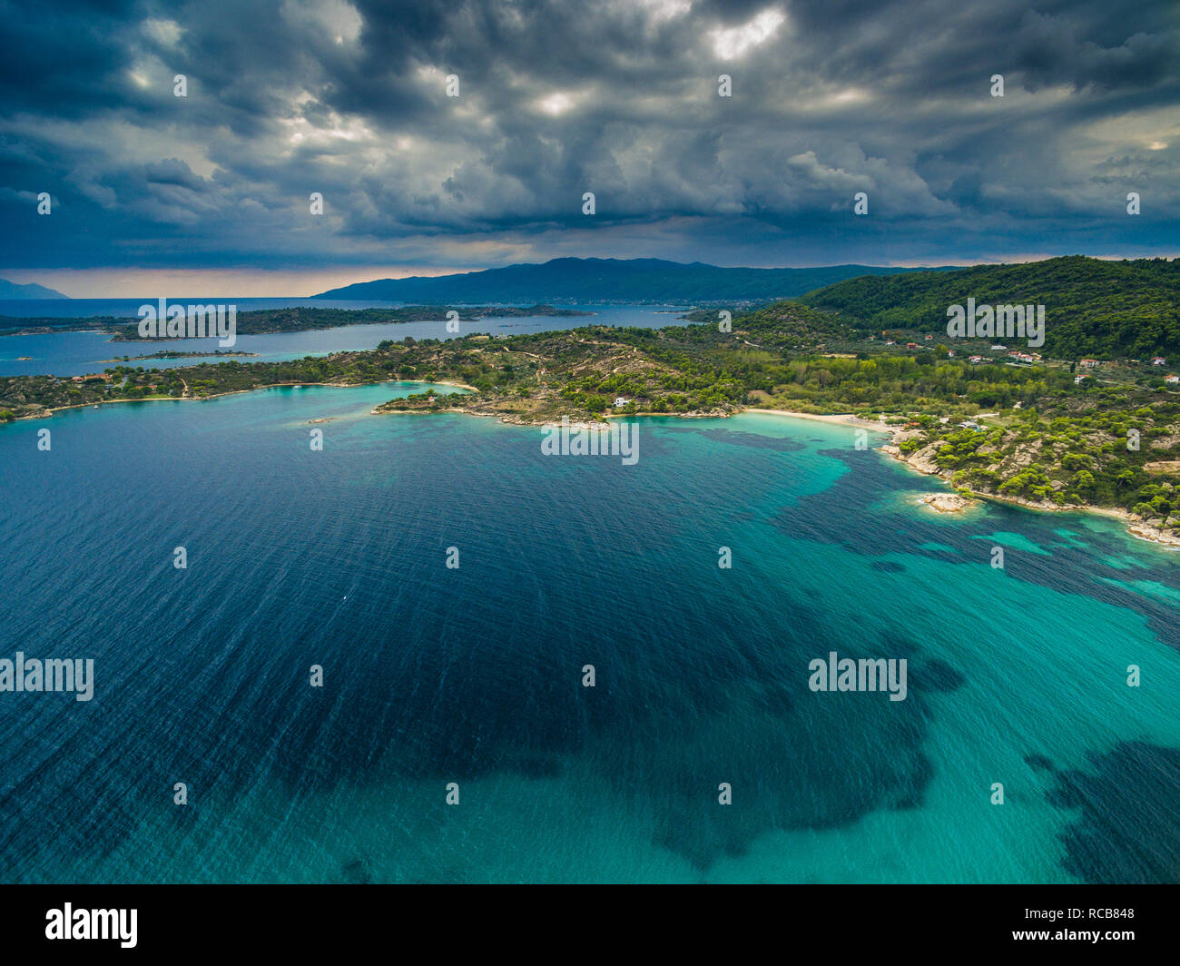 Epic panoramic aerial views of picturesque coastal areas and beaches ...