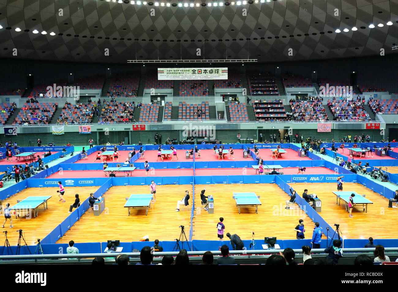 Osaka, Japan. 14th Jan, 2019. General view Table Tennis : All Japan ...