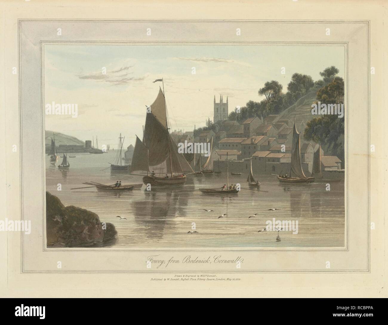 Fowey - from Bodenick. Coastal landscape scenes around Great Britain. A ...