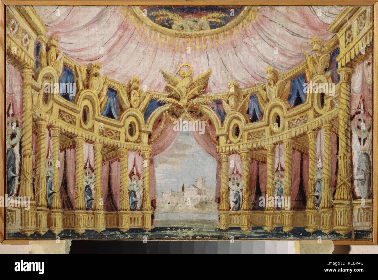 Hall with a collonade. Stage design for a theatre play. Museum: Museum ...