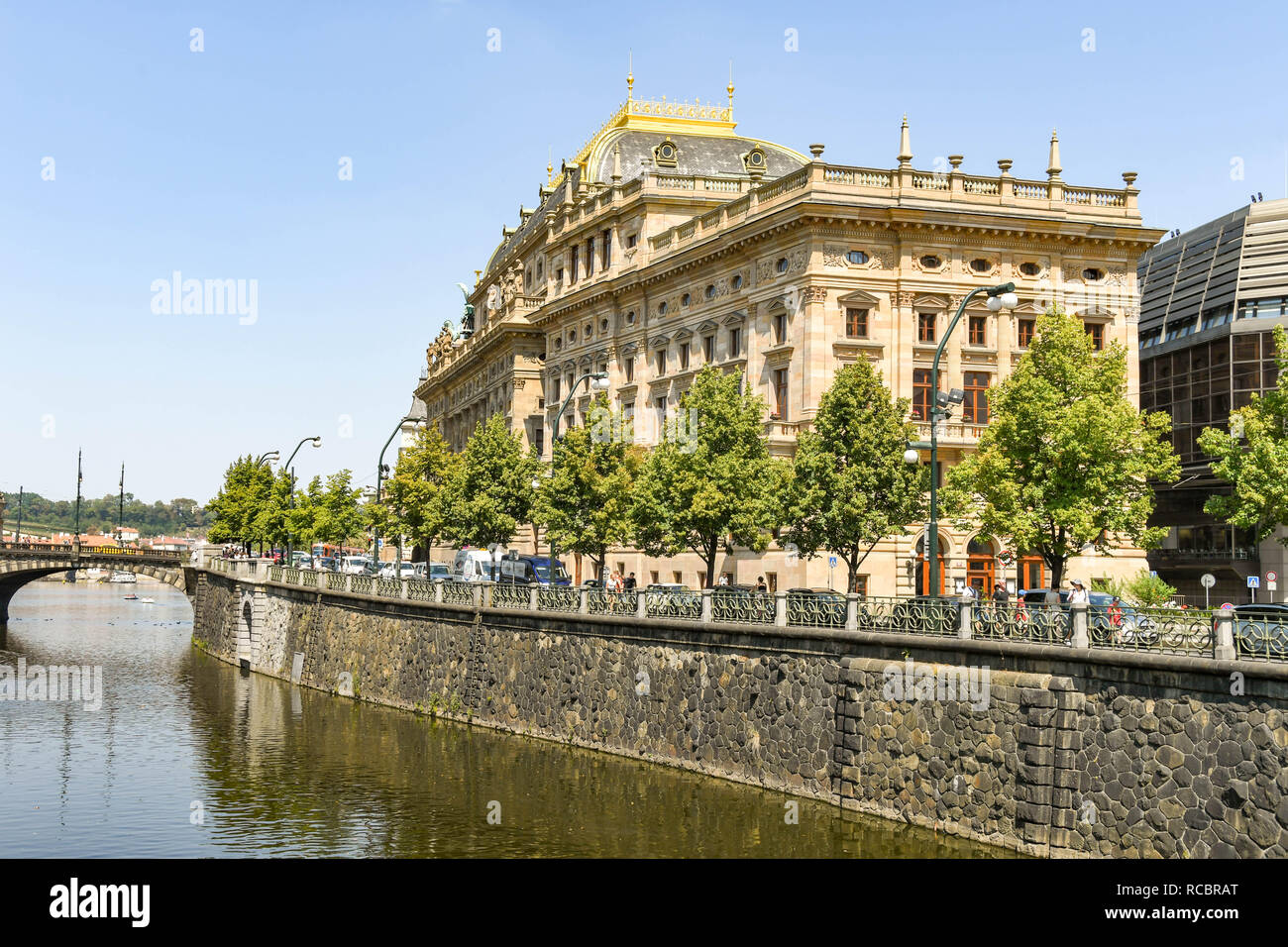 PRAGUE, CZECH REPUBLIC - JULY 2018: The National Theatre and opera ...