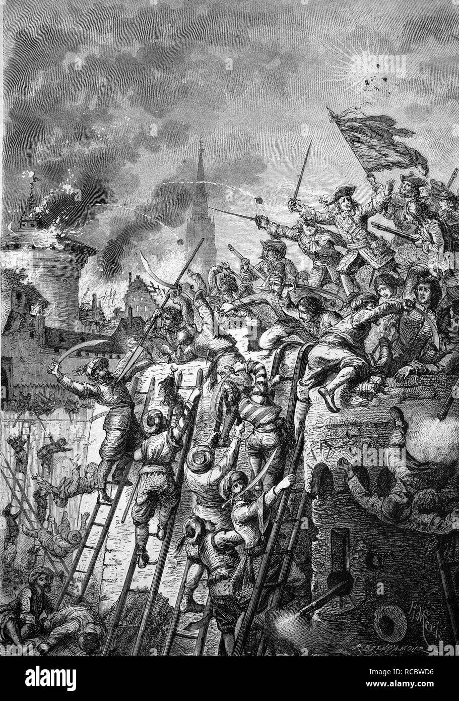 Graf Starkenberg defending Vienna against the Turks, historical ...
