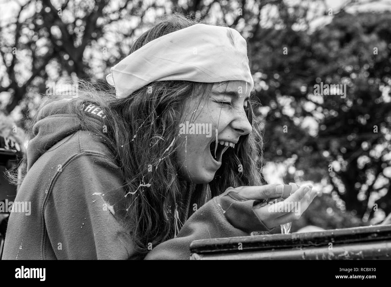 Participant Playing Russian Roulette With Eggs At The World Egg ...