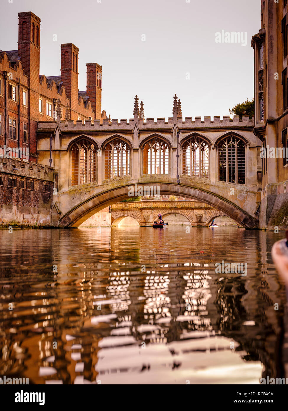 The Bridge of Sighs in Cambridge, a covered bridge at St John's College ...