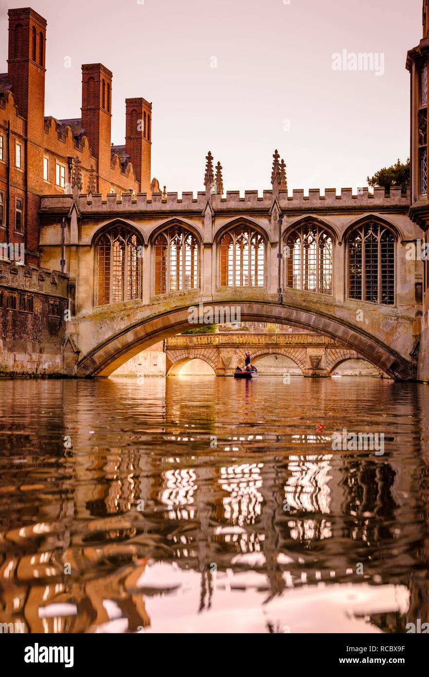 The Bridge of Sighs in Cambridge, a covered bridge at St John's College ...